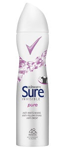 Buy Sure Anti-Perspirant Deodorant Spray Invisible Pure 150 ml in ...