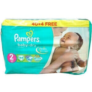 Buy Pampers Baby Dry Size 2 Mini 3-6 kg x44 (NG) in Nigeria | Diapers ...