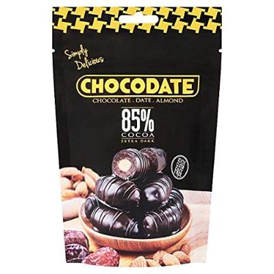 Buy Chocodate Extra Dark 85% Cocoa Chocolate With Date & Almond 100 g ...