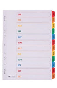 Buy Polypropylene Divider Jan-Dec Tabs Grey A4 in Nigeria | Filing ...