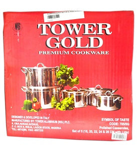 Buy Tower Gold Pot Set 182022 24 & 26 cm in Nigeria | Cookware ...