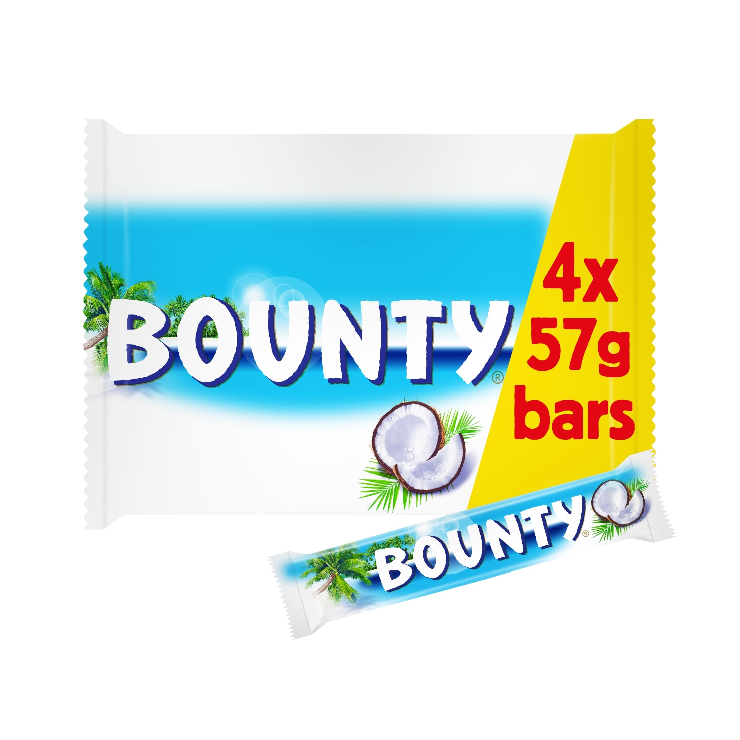 Buy Bounty Coconut & Milk Chocolate Duo Bars Multi-Pack 4 x 57 g in ...