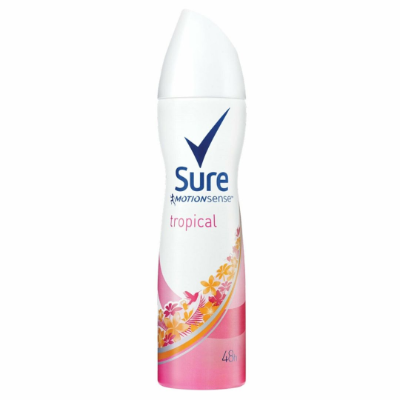 Buy Sure Anti Perspirant Deodorant Spray Motion Sense Tropical 250 ml ...