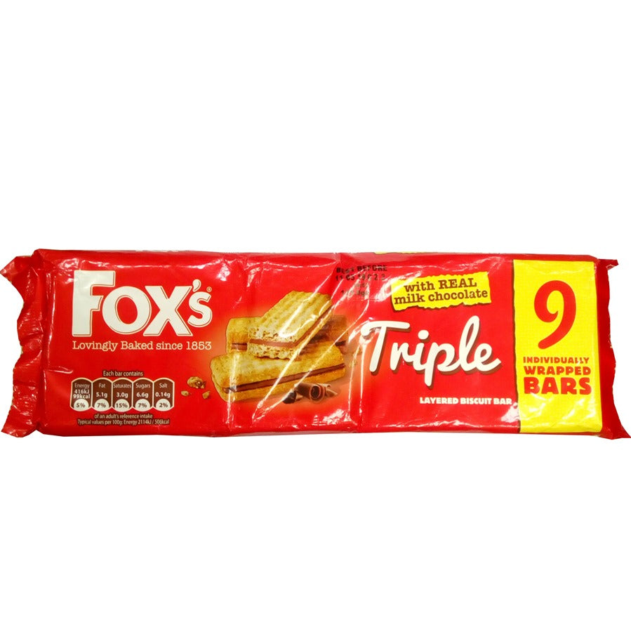 Buy Fox's Triple Layered Biscuit With Real Milk Chocolate Bar 171 g x9 ...