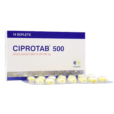 Buy Ciprotab Ciprofloxacin USP 500 mg 14 Softlets in Nigeria | Allergy ...