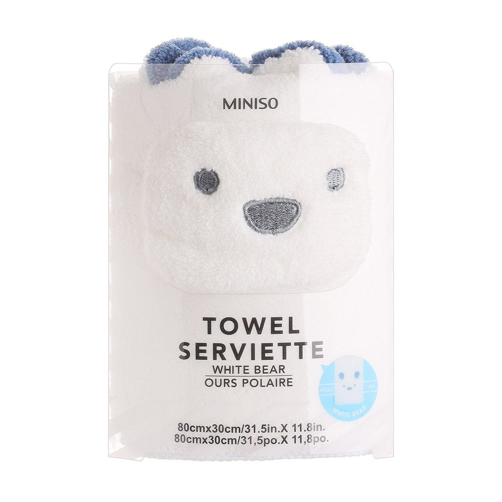 Buy Miniso Towel Serviette - White Bear 80 x 30 cm in Nigeria | Bedding ...